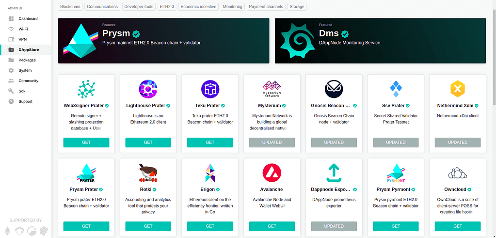 Multiclient feature on prater network - ETH2.0 validator - DAppNode